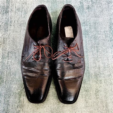 Belvedere Belvedere Brown Lizard Leather Lace Up Derby Loafers Grailed