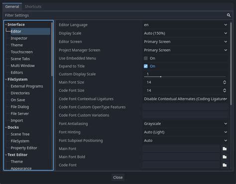 Customizing The Interface — Godot Docs