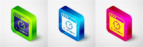 아이소메트릭 온라인 플레이 비디오 아이콘은 회색 배경에 분리되어 있습니다 재생 기호가 있는 필름 스트립 정사각형 버튼 벡터 3차원 형태에 대한 스톡 벡터 아트 및 기타
