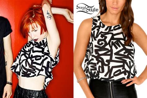 Hayley Williams Letter Print Crop Top Steal Her Style