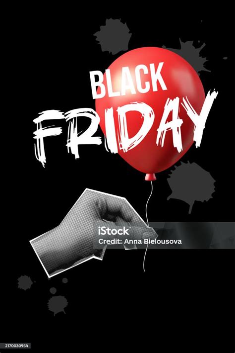 블랙 프라이데이 콜라주 빨간 3d 풍선 배너 하프 톤을 들고 손 벡터 일러스트 레이 션 0명에 대한 스톡 벡터 아트 및 기타 이미지 Istock