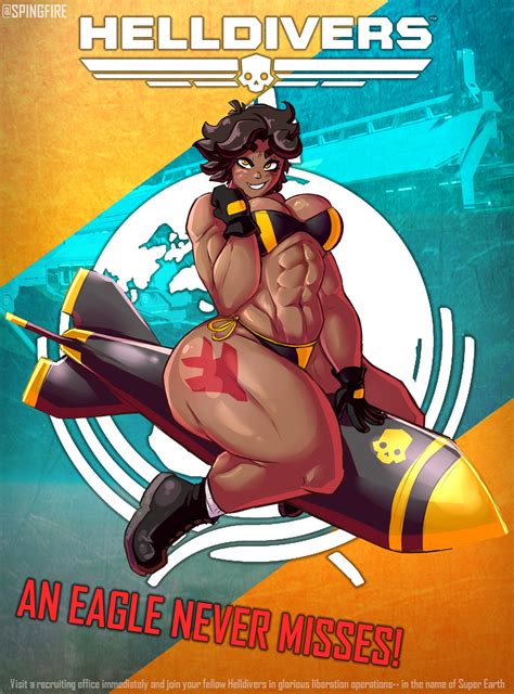 Rule 34 Bikini Brown Hair Dark Skinned Female Eagle 1 Helldivers