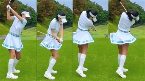 몸통회전중 내려치는 타이밍 왼발 디디면 몸은 튀어나가지않고 팔만👍 💖 남우리프로 스윙 미녀골퍼 Youtube