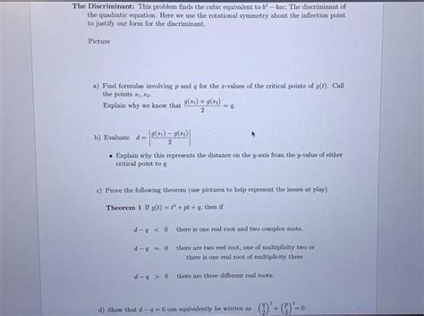 Solved The Discriminant This Problem Finds The Cubic