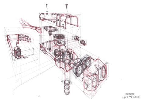 Exploded View Of Hand Crank Flashlight