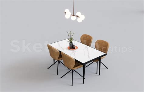 12948 Free Sketchup Dining Table Model Download