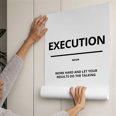 Execution Definition Poster Motivational Wall Art Inspirational T