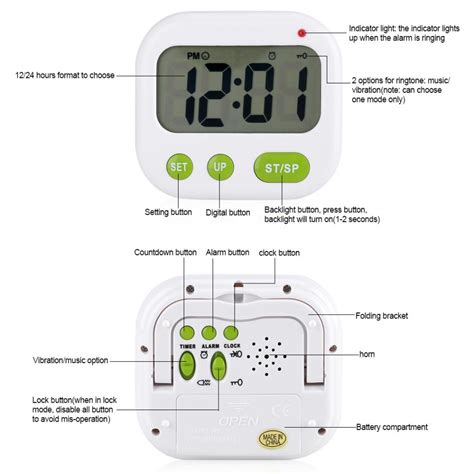 Digital Lcd Alarm Clock Electronic Timer Kitchen T Vicedeal