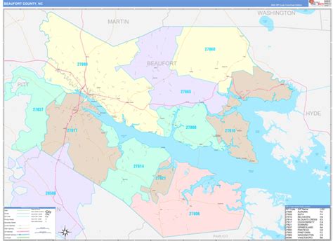 Wall Maps Of Beaufort County North Carolina