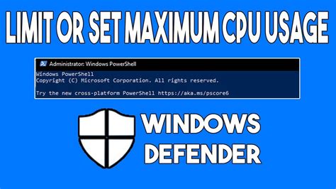 How To Limit Or Set Maximum Cpu Usage For Windows Defender Scan Youtube