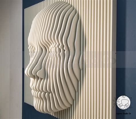Classic Parametric Face Human Face New Design 3d Wood Wall Decor Art Large Face Budget