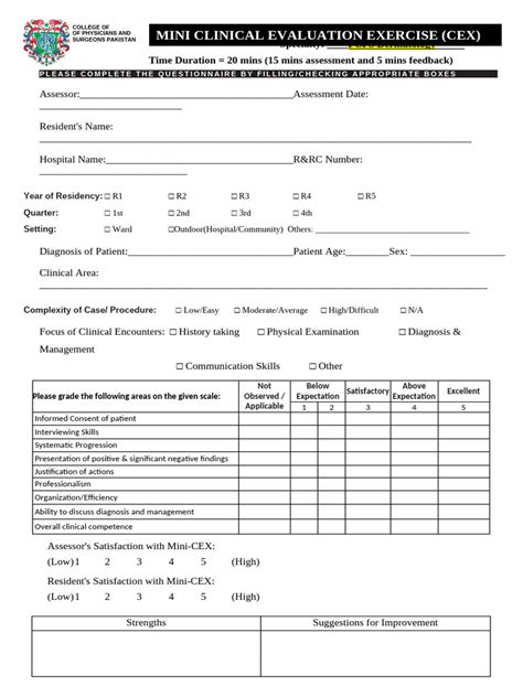 Fnlzd Mini Cex Form 4 Fcps Dermatology Pdf Residency Medicine Social Programs