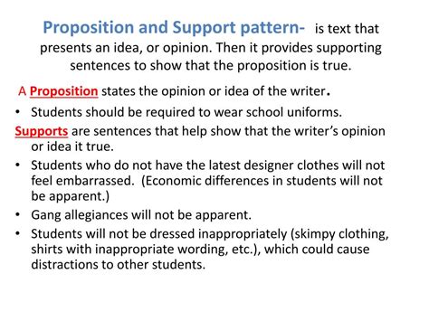 Ppt Learning Objective Identify Proposition And Support Patterns In Text Powerpoint