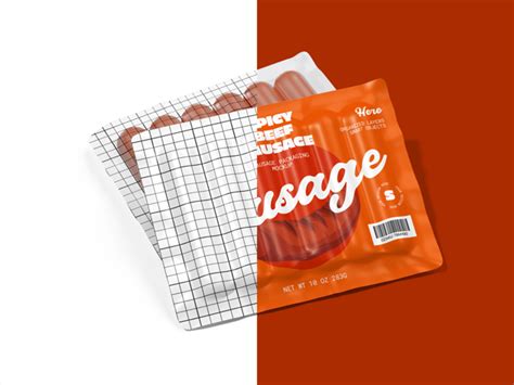 Sausage Packaging Mockup Product Mockups Ft Food Pack And Matcha Mockup