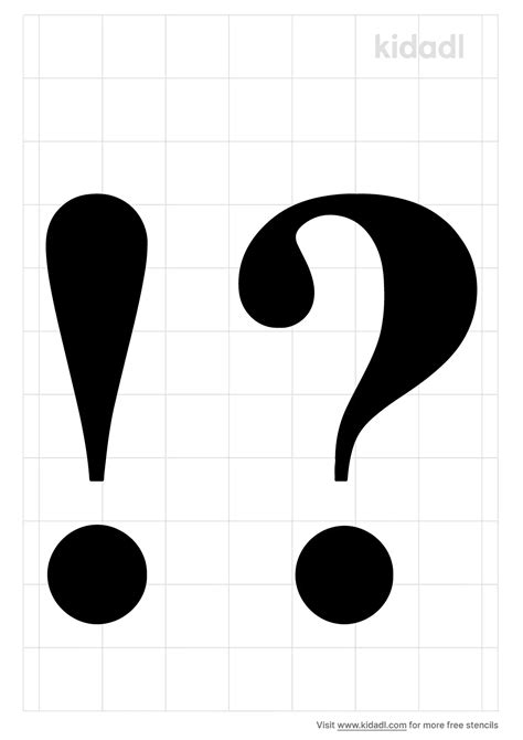 Free Exclamation Point And Question Mark Stencil Stencil Printables