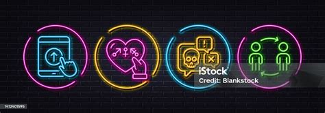 성별 사이버 공격 및 최소 라인 아이콘을 스 와이프합니다 웹 응용 프로그램의 경우 인쇄 네온 레이저 3d 조명 벡터 기포에 대한 스톡 벡터 아트 및 기타 이미지 Istock