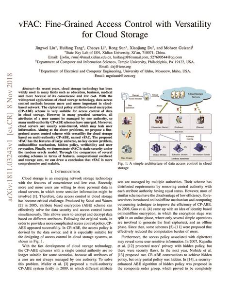 Vfac Fine Grained Access Control With Versatility For Cloud Storage Deepai