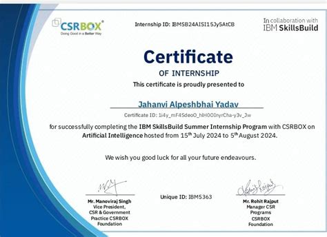 Jahanvi Yadav On Linkedin Ibmskillsbuild Csrbox Artificialintelligence Machinelearning