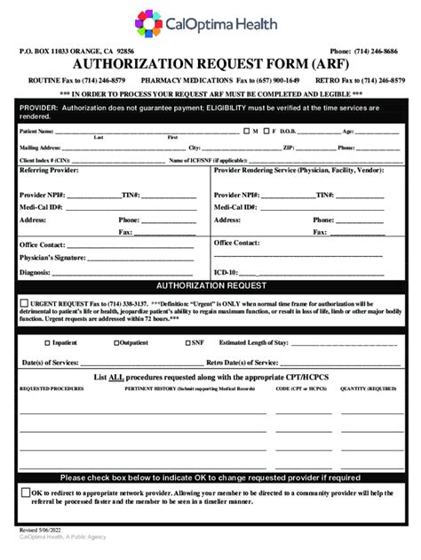 Fillable Online Authorization Request Form Arf Authorization Request Form Arf Fax Email