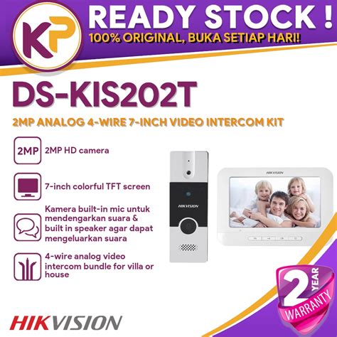 Jual Hikvision Ds Kis202t 2mp Analog 4 Wire 7 Inch Video Intercom Kit Shopee Indonesia