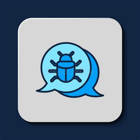 Filled Outline System Bug Concept Icon Isolated On Blue Background Code Bug Concept Bug In The