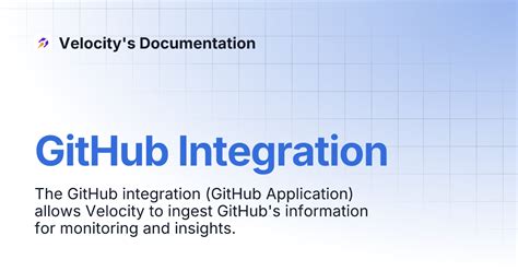 Github Integration Velocitys Documentation