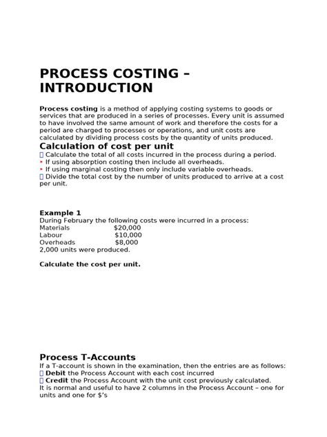 Process Accounting Pdf Cost Business Economics