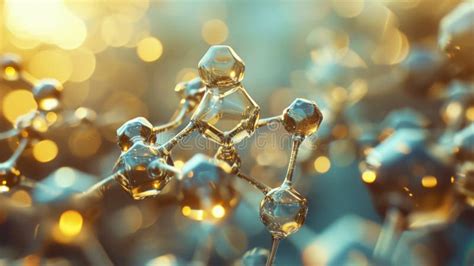 Scientific Backdrop Molecular Structure At Atomic Level Light