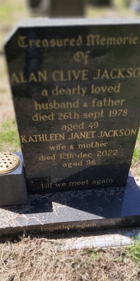 Alan Clive Jackson Okänd 1978 Find A Grave äreminne
