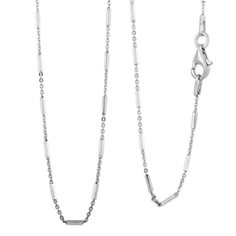 Buy Italian Rhodium Over Sterling Silver Diamond Cut Tube Chain