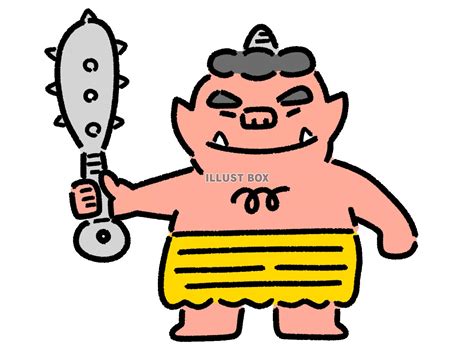 無料イラスト 金棒と赤鬼