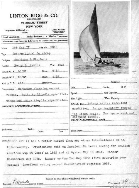 Bobkat Ii History And Information Classic Boats British America History