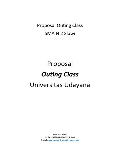 Proposal Kegiatan Outing Class Pdf