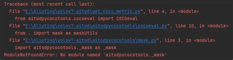 Yolov Modulenotfounderror No Module Named Aitodpycocotools Mask Csdn