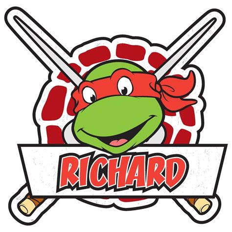 Teenage Mutant Ninja Turtles Raphael Shell Badge Personalized Name Ic Ninja Turtles Teenage