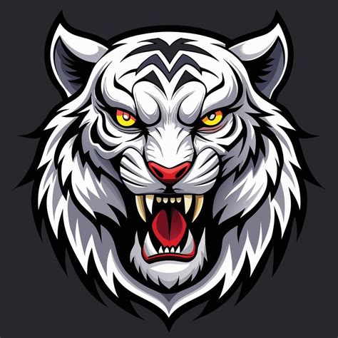 White Tiger Face Logo White Tiger Logo Vector Art Icons And Graphics