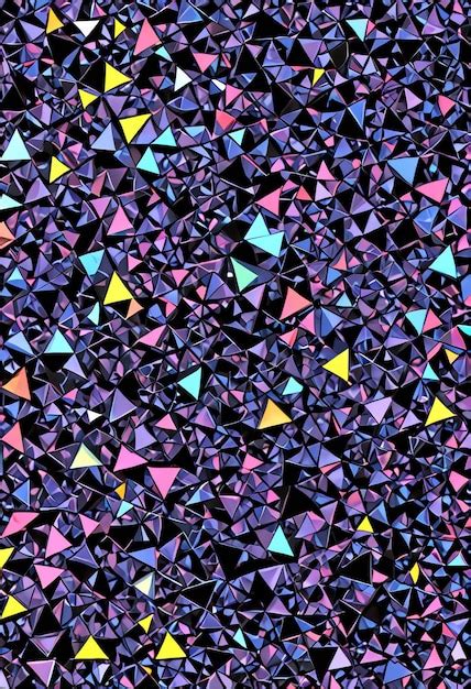 triangular grid with random color fills premium ai generated image