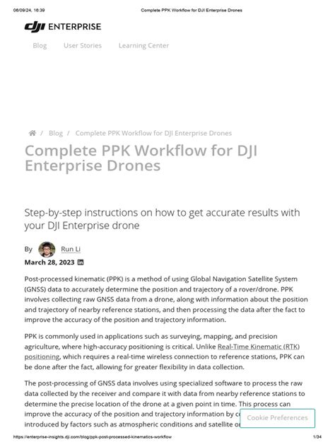 Dji Complete Ppk Workflow For Dji Enterprise Pdf Computing