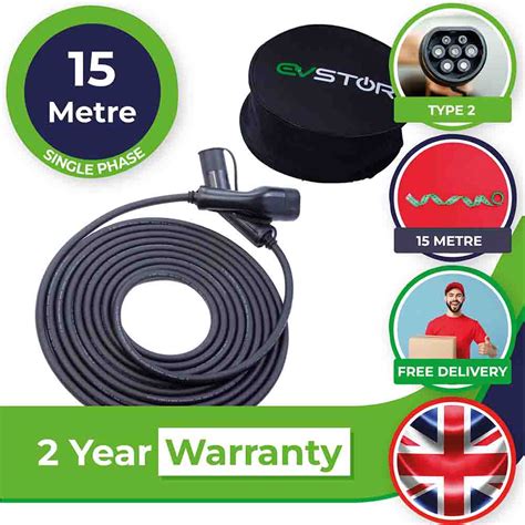 15m Type 2 Ev Charging Cable Single Phase 32amp £193