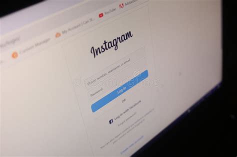 Instagram Login Page On Screen Editorial Photography Image Of