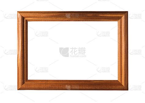 棕色木制框架孤立在白色背景上