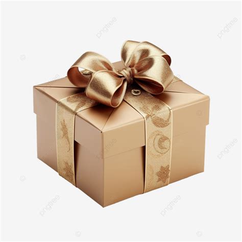 빨간색과 금색 크리스마스 장식이 있는 빈 갈색 베이지색 선물 상자 현재 크리스마스 상자 선물 상자 Png 일러스트 및