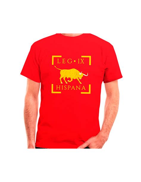 T Shirt Legio Ix Hispana Romana Em Vermelho Manga Curta ⚔️ Loja Medieval