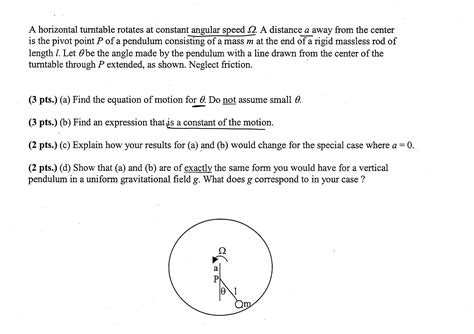 Solved A Horizontal Turntable Rotates At Constant Angular Chegg