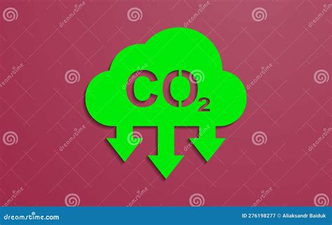 Cloud With Cut Paper Co2 Emission Reduction Symbol Reducing Co2 Emissions Stock Vector