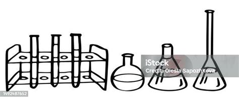 실험실 플라스크 과학자 화학자 생물 학자 어린이 실험의 도구 포스터 전단지를 위한 벡터 낙서 그림 과학자에 대한 스톡 벡터 아트 및 기타 이미지 Istock