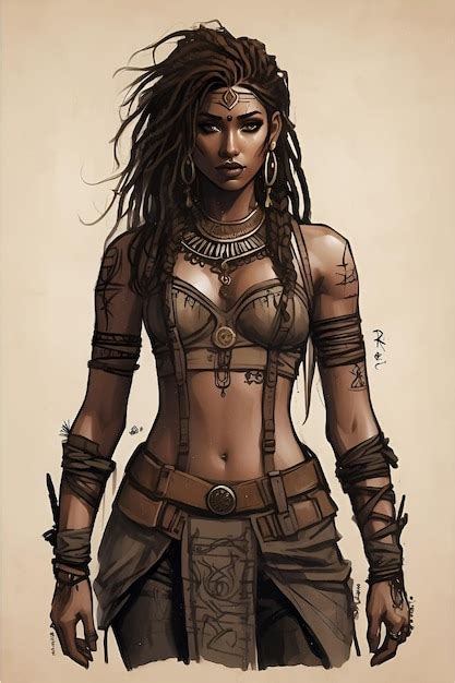 Premium Vector Female Warrior Illustration Concept Art