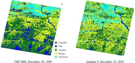 Unsupervised Classification Of The Landsat Tm5 Mss And Landsat 8 Download Scientific Diagram