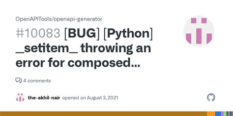 Bug Python Setitem Throwing An Error For Composed Instance