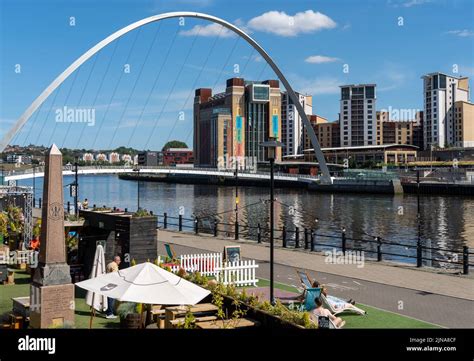 View Of The Newcastle Upon Tyne Uk Quayside Including The Gateshead